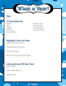 Year-In-Review (Easy Writing Page) | Squarehead Teachers