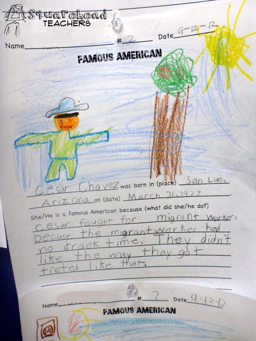 Famous Americans: Writing Page Download | Squarehead Teachers