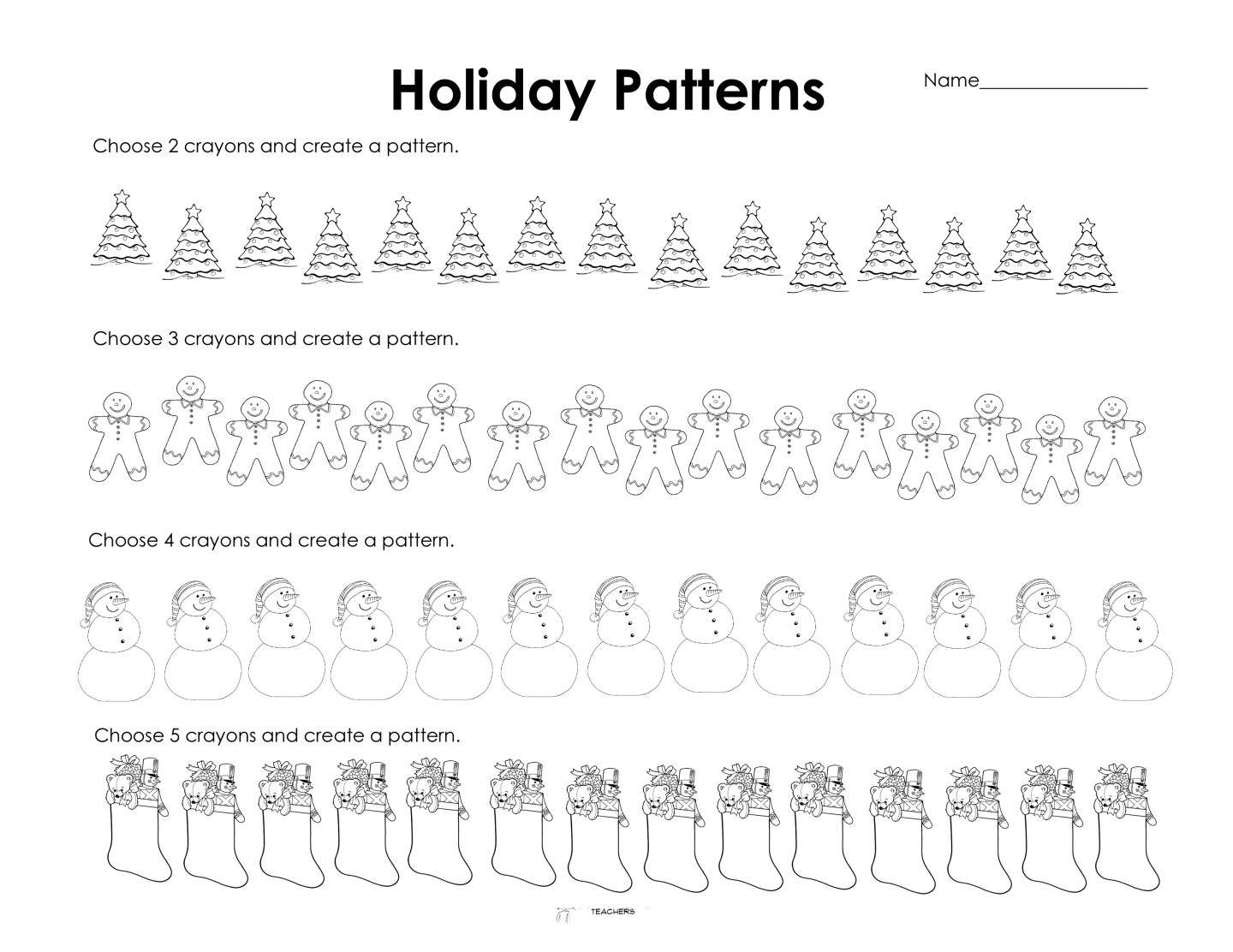 Holiday Patterns (free worksheet) | Squarehead Teachers