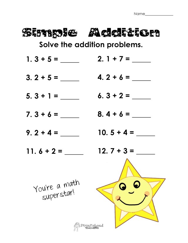 Simple Math Worksheets For 2ND GRADE BASIC MATH DRILLS TIMED TEST: