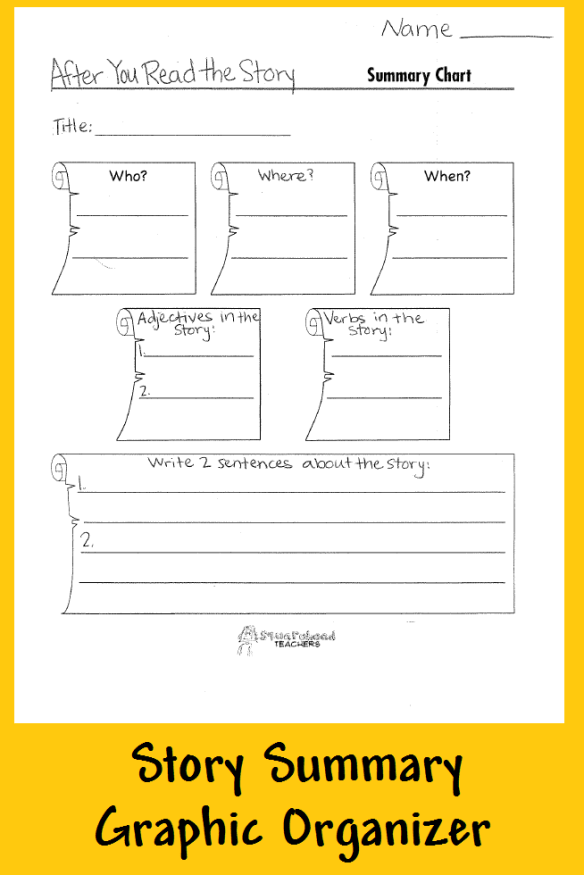 Story Summary Graphic Organizer (lower grades) | Squarehead Teachers