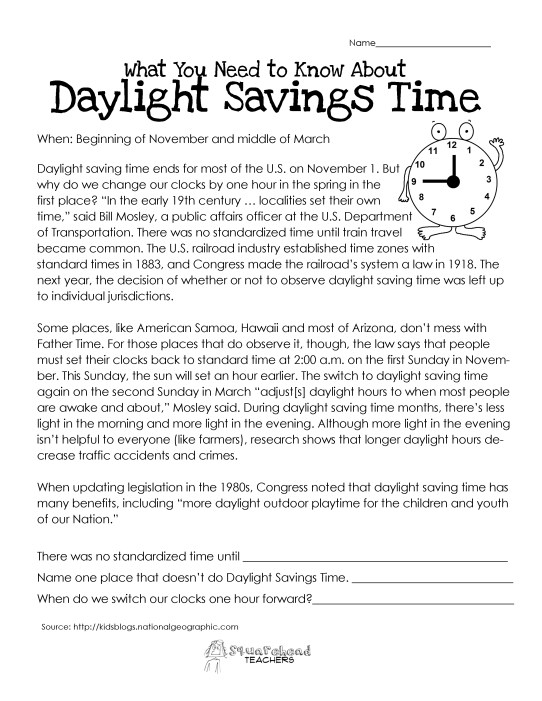 What You Need to Know About Daylight Savings | Squarehead Teachers