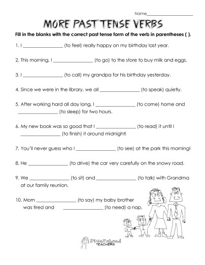 Past Tense Verbs Practice | Squarehead Teachers