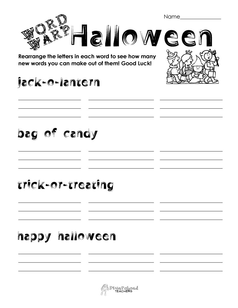 Halloween Word Warp | Squarehead Teachers