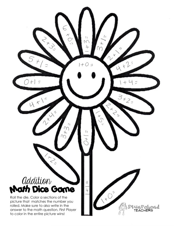 Spring Time Math Facts Dice Game | Squarehead Teachers