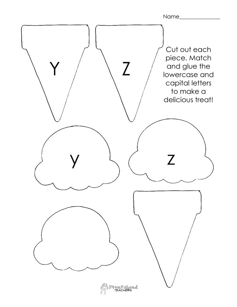 Upper & Lower Case Letters – Ice Cream Cones | Squarehead Teachers