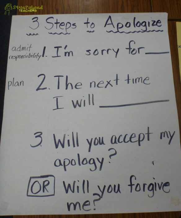 3 Steps to Apologize (free poster) UPDATED | Squarehead Teachers