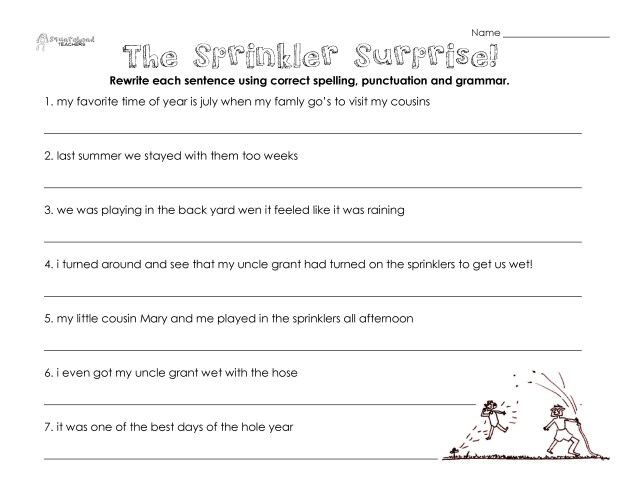 Printable English Worksheets Year 7