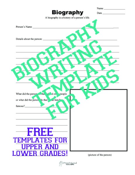 Biography Writing Template for Kids | Squarehead Teachers