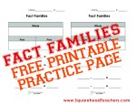Fact Families Practice Page | Squarehead Teachers
