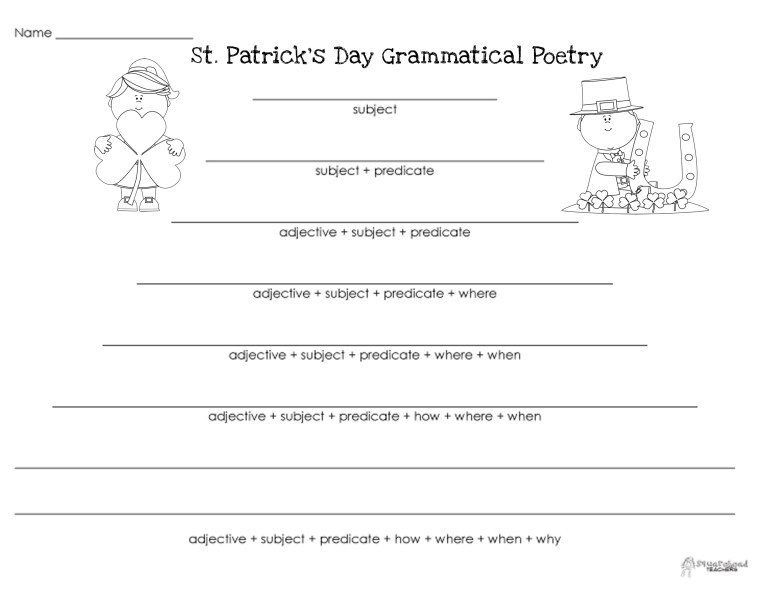 St. Patrick’s Day Grammatical Poetry | Squarehead Teachers