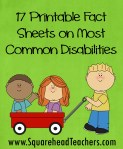 Common Disabilities Fact Sheets (Printable) | Squarehead Teachers
