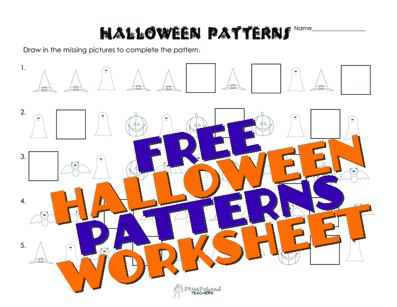 Halloween Patterns Worksheet (free!) | Squarehead Teachers
