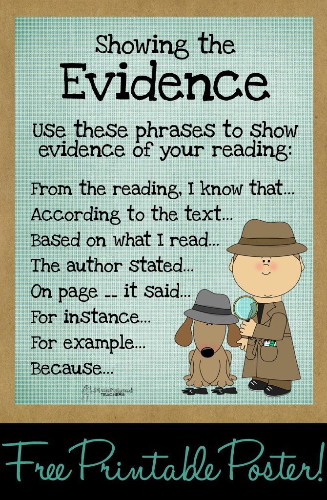 Using Evidence From The Text (Free Poster) | Squarehead Teachers