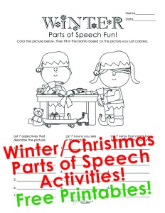 Winter Parts of Speech Activity for Kids | Squarehead Teachers