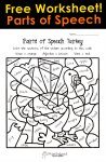 Thanksgiving Parts of Speech Worksheet | Squarehead Teachers