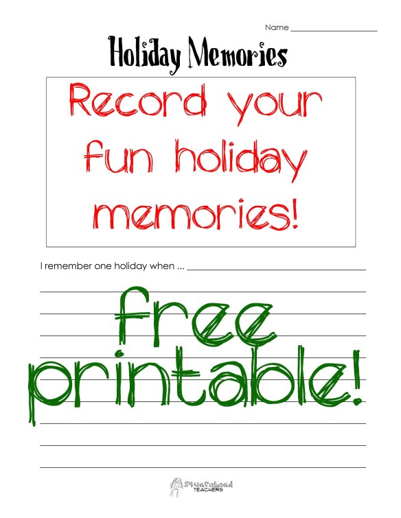 Holiday Memories Page | Squarehead Teachers