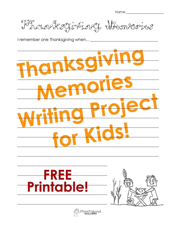 Thanksgiving Memories Writing Project for Kids | Squarehead Teachers