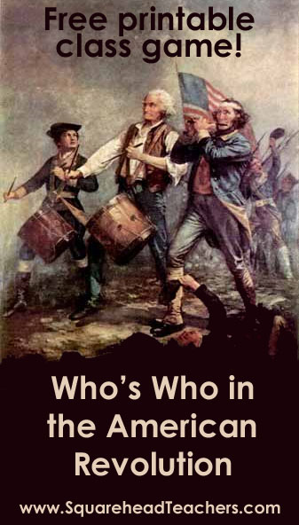 Whole Class Game: Who’s Who in the American Revolutionary War ...