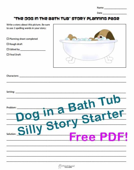 Dog in a Bath Tub (Silly Story Starter) | Squarehead Teachers