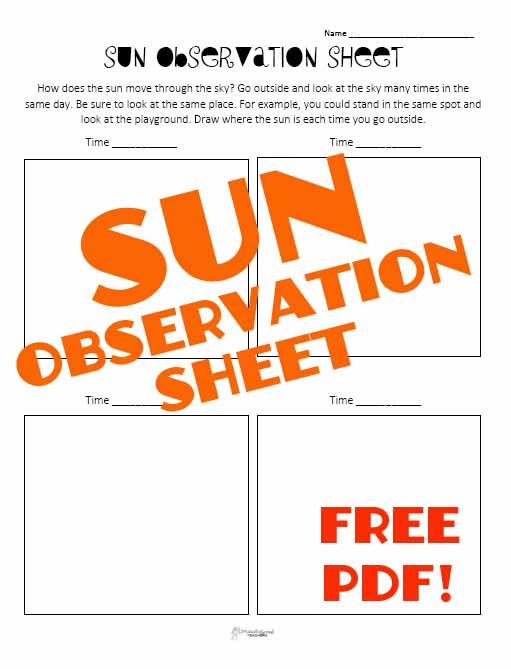 Sun Observation Sheet | Squarehead Teachers