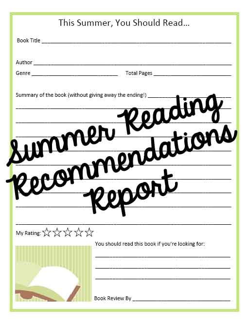 Summer Reading Recommendations (End of the Year Book Report ...