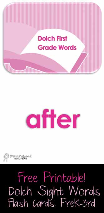 Dolch Sight Words Flash Cards – Printable | Squarehead Teachers