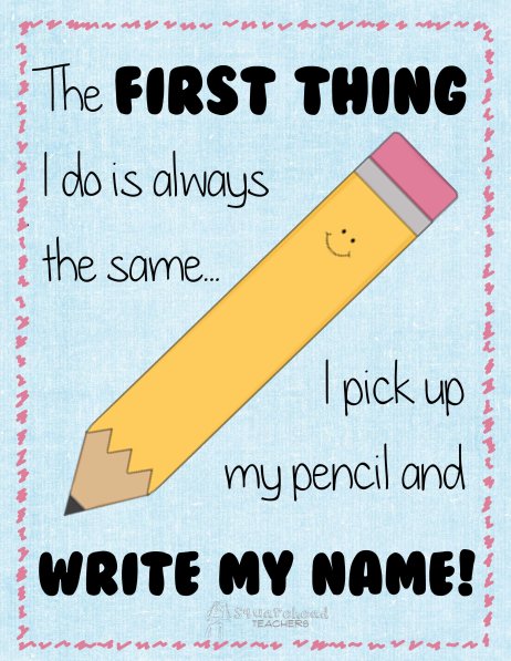 Write Your Name (poster) | Squarehead Teachers