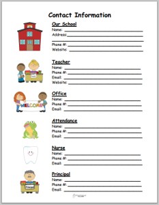 Class Contact Information Page | Squarehead Teachers