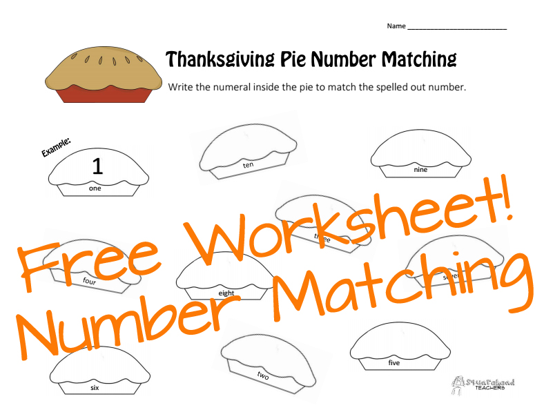 Thanksgiving Number Match | Squarehead Teachers
