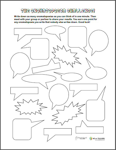 Onomatopoeia Game for K-2 | Squarehead Teachers