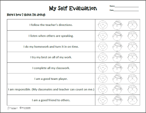 Student Self-Evaluation for Parent Teacher Conferences | Squarehead ...