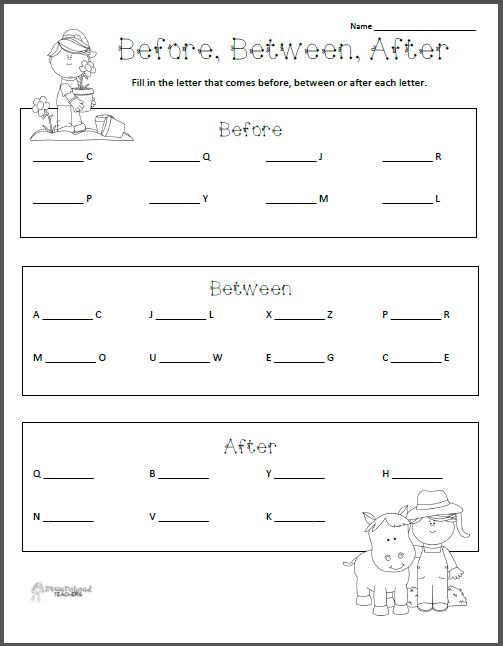 Before After Between Images Mathematics Preschool: Before After