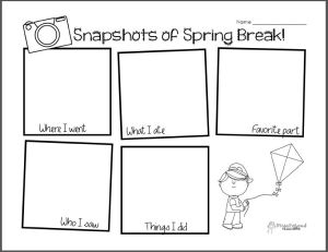 Snapshot of Spring Break (Writing/Drawing Activity) | Squarehead Teachers
