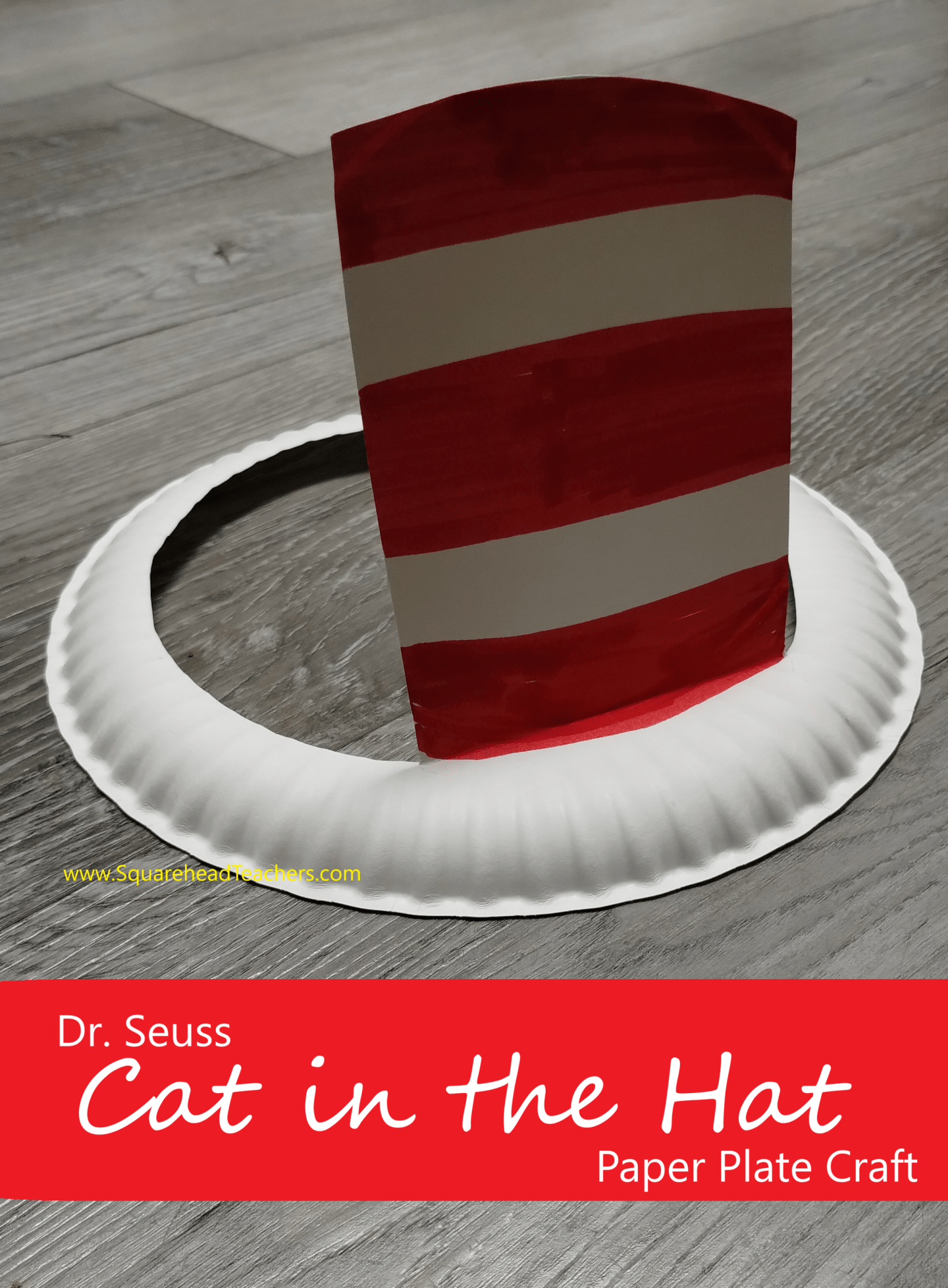 Paper Plate Hat: Cat in the Hat (Dr. Seuss) | Squarehead Teachers